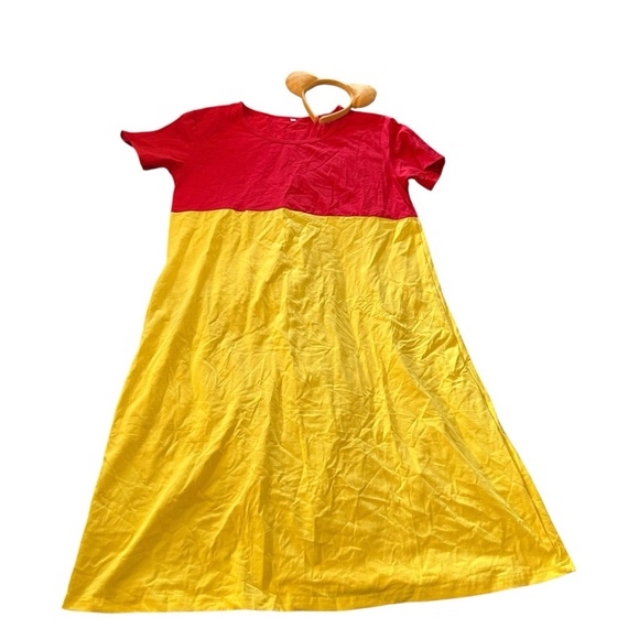 Dresses | Cosplay Winnie The Pooh Red And Yellow Midi Dress | Poshmark